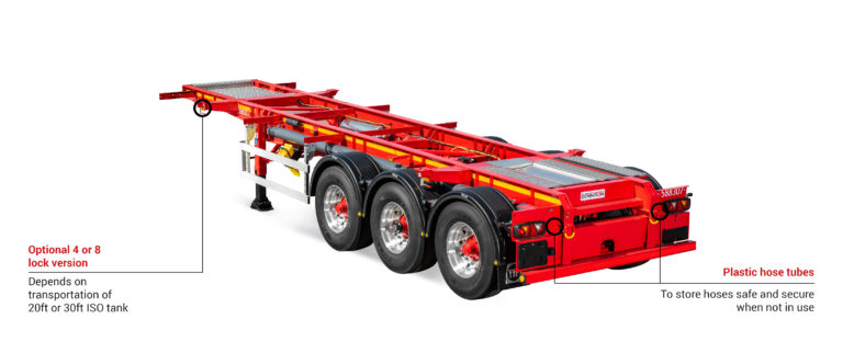 Slope Frame ISO Tank Skeletal Trailer - Dennison Trailers